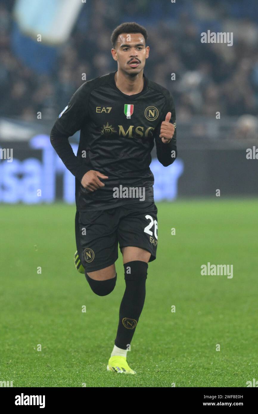 Rome, Italy. 28th Jan, 2024. Cyril Ngonge of SSC Napoli gestures during ...