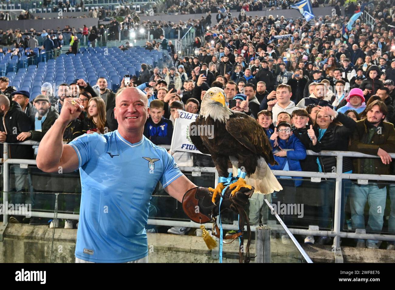 Rome, Italy. 28th Jan, 2024. Olimpia the mascot of Lazio during the ...