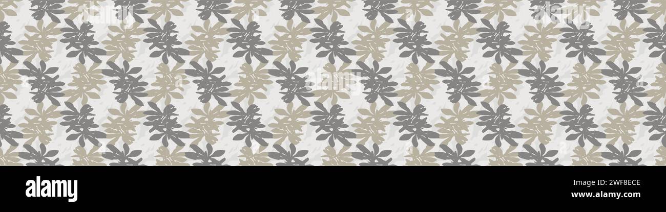 Masculine vector floral border with organic botanical shapes. Modern ...