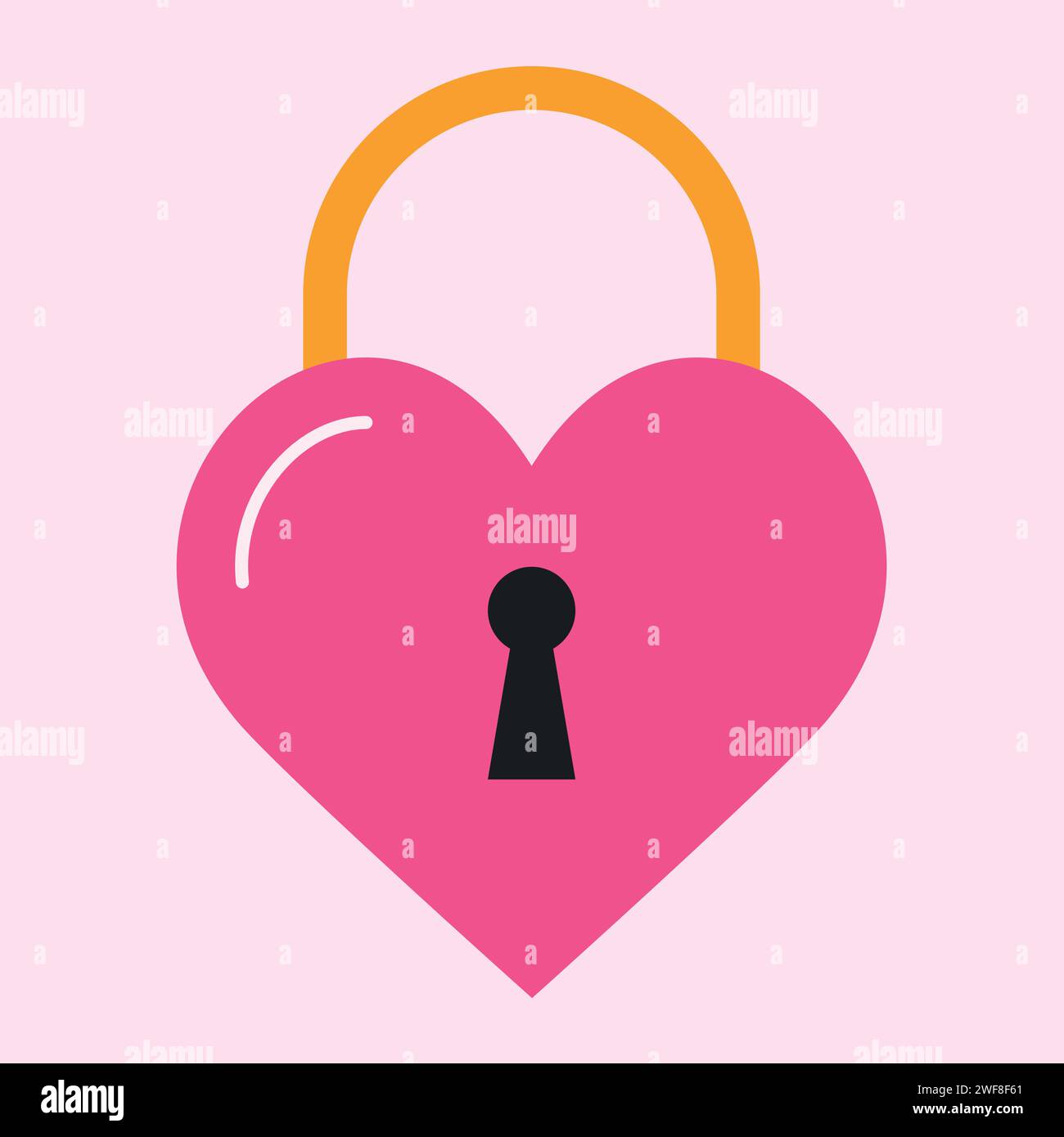 Pink lock valentine's day romantic vector illustration Stock Vector ...
