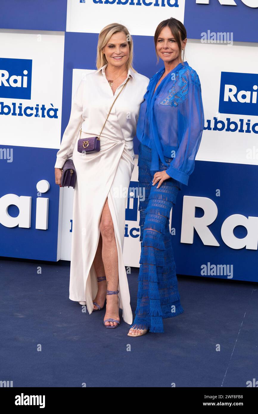 Paola Perego and Simona Ventura attend the Rai Palimpsests 2023/2024 ...
