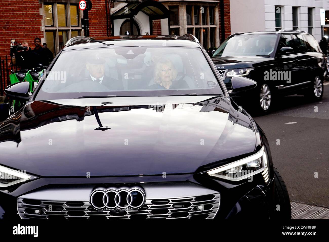 Queen Camilla arrives at The London Clinic in central London where King ...