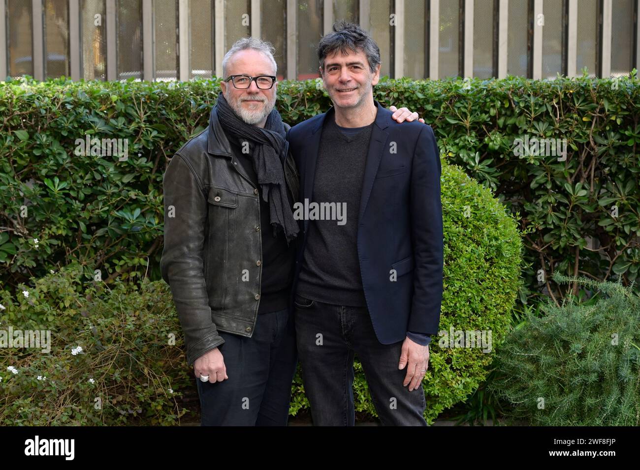 Ago Panini (L) and Luca Lucini (R) attend the photocall of Rai tv ...