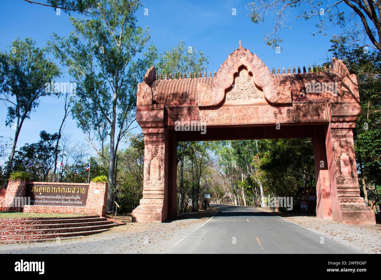 Ancient art entrance gate for thai people travelers journey pass travel ...