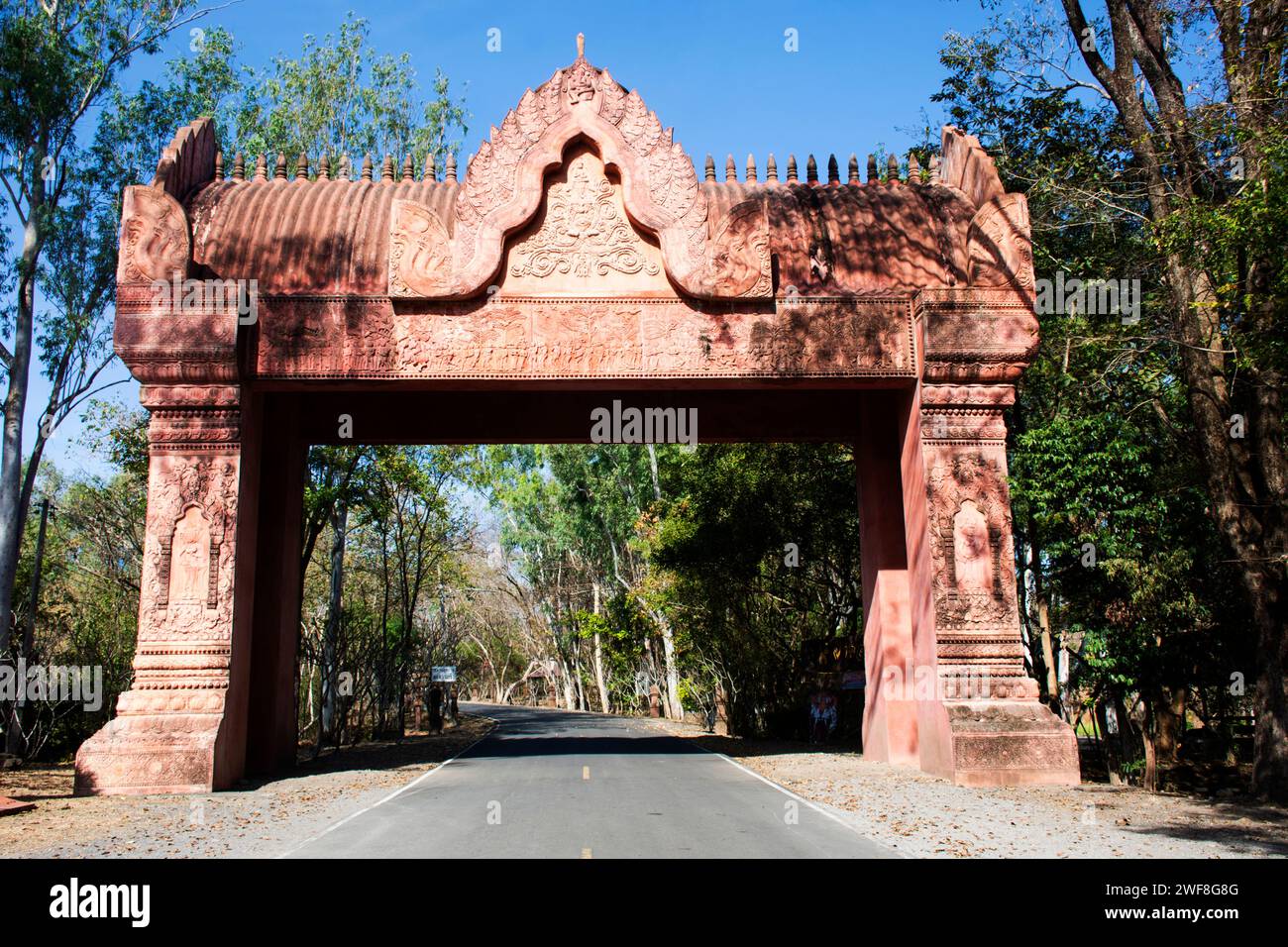 Ancient art entrance gate for thai people travelers journey pass travel ...