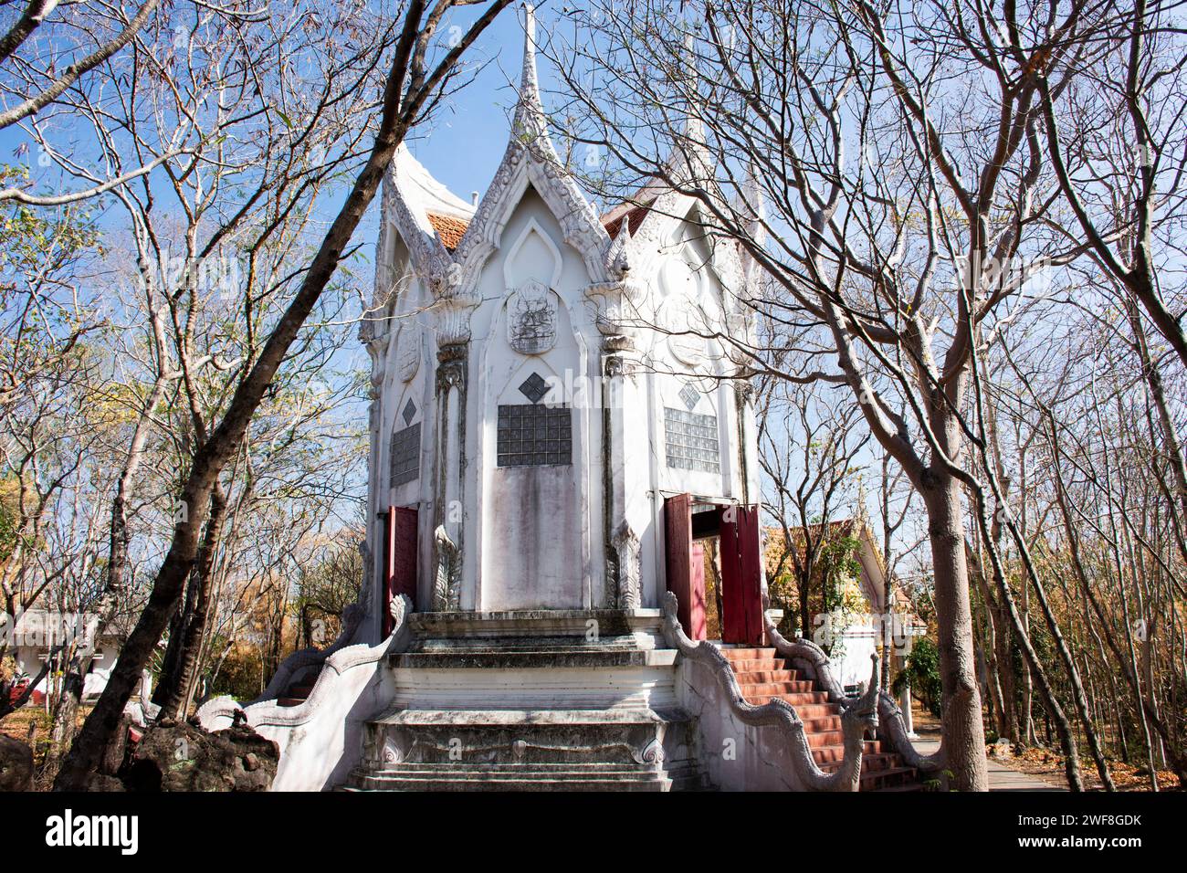 Ancient pavilion and antique shrine in forest jungle on mountain for ...