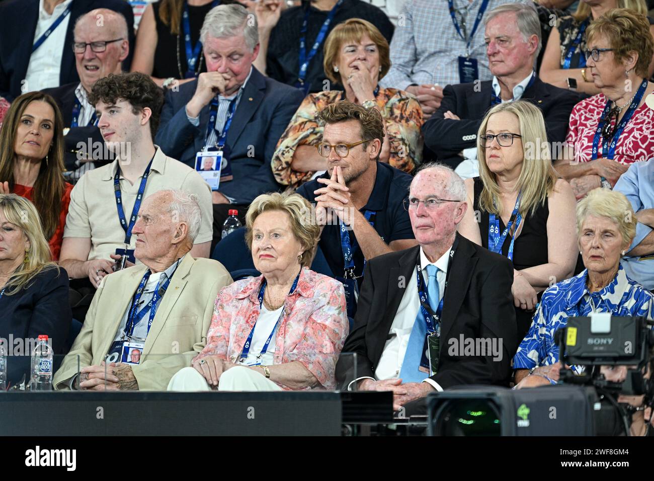 Paris, France. 28th Jan, 2024. Australian actor Simon Baker during the Australian Open AO 2024 ...