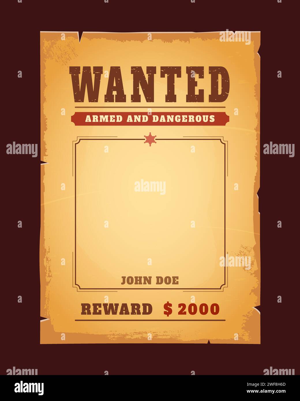 Western wanted banner with reward. Dead or alive vintage banner ...