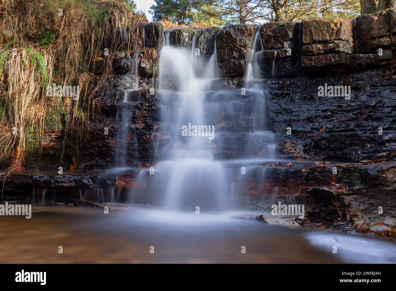 Garden of Eden waterfall, Ashdown Forest, East Sussex, UK Stock Photo ...