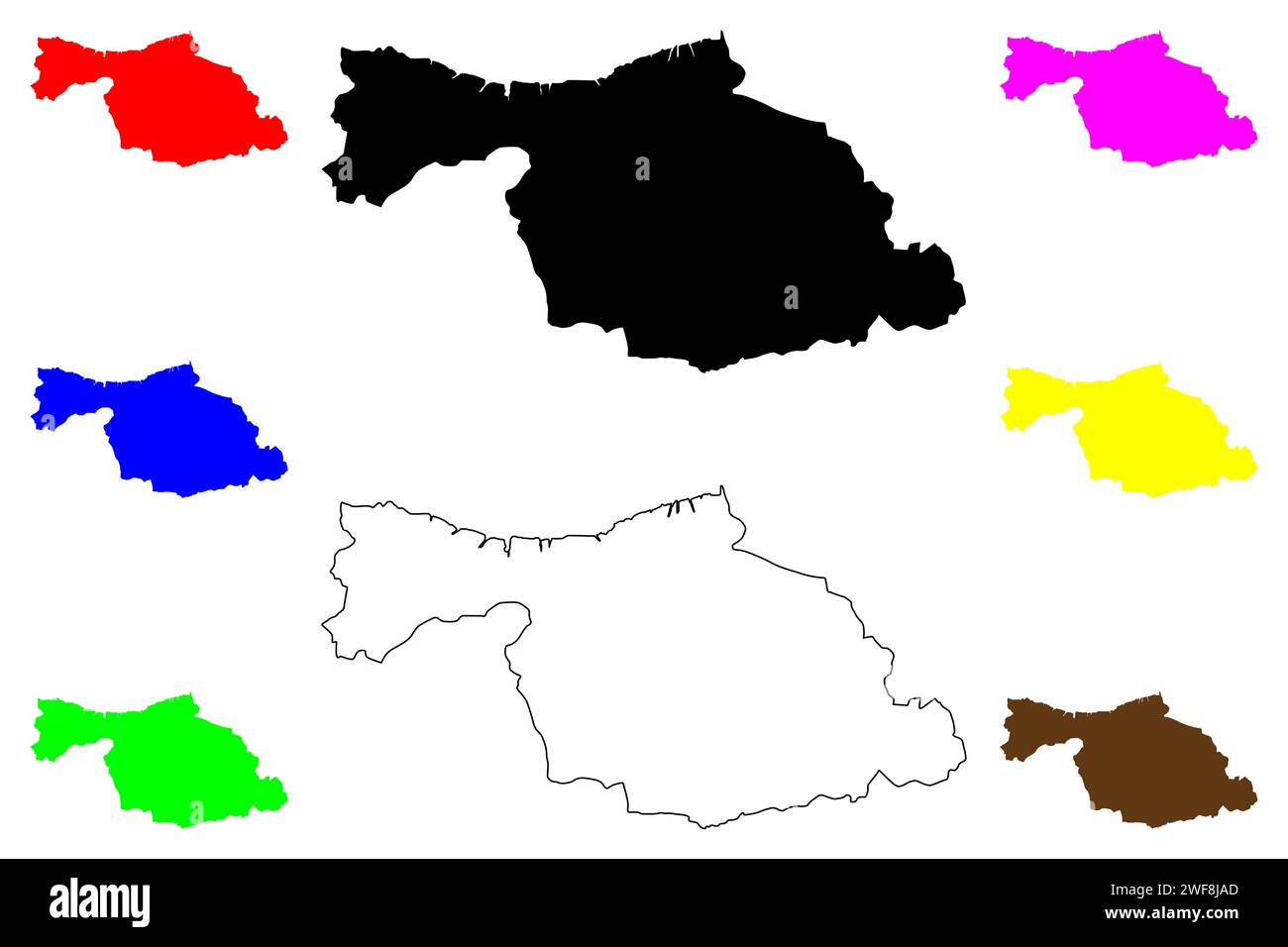 Jiangyin city (People's Republic of China, PRC) map vector illustration ...