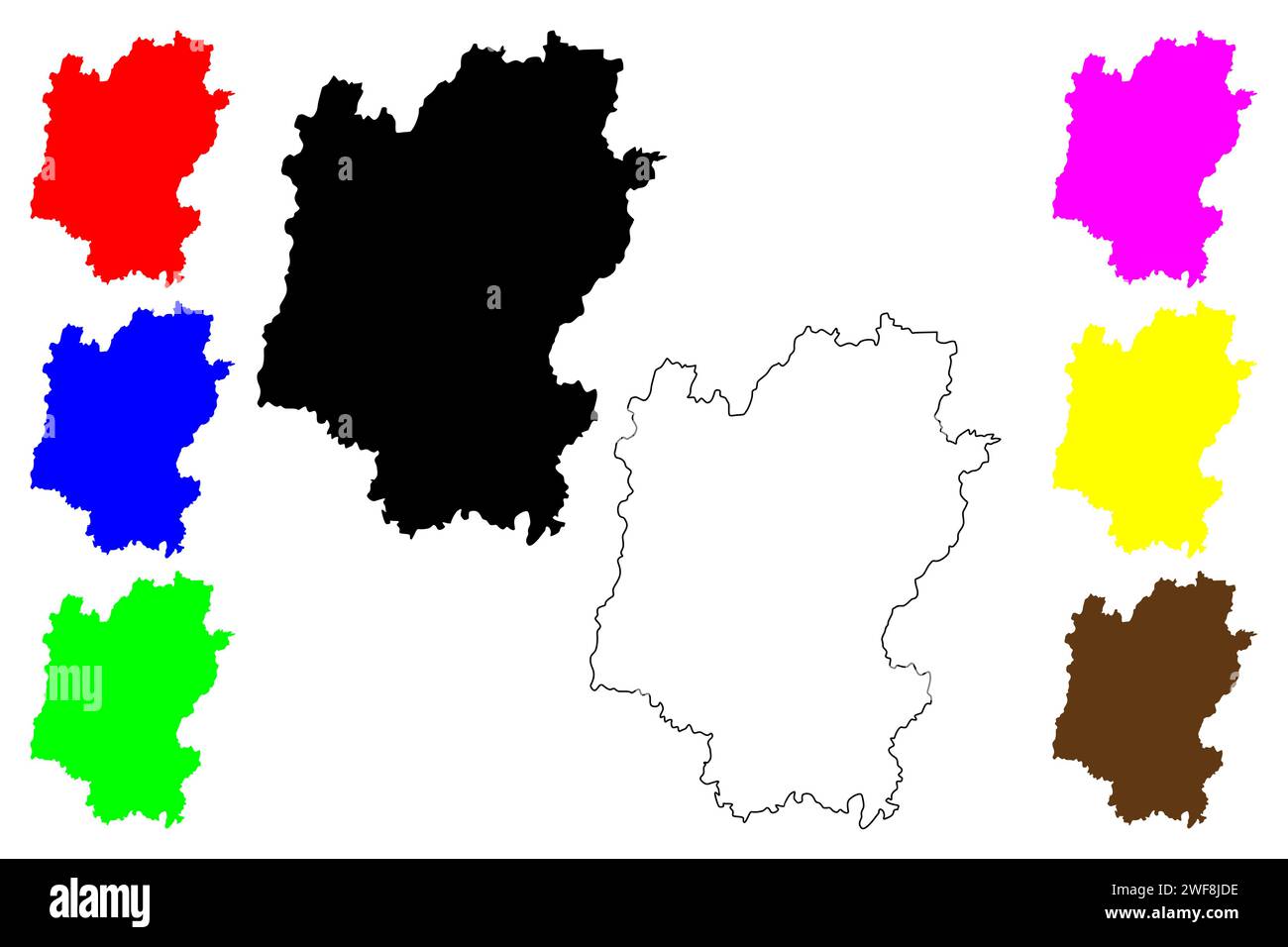 Guilin city (People's Republic of China, PRC) map vector illustration ...