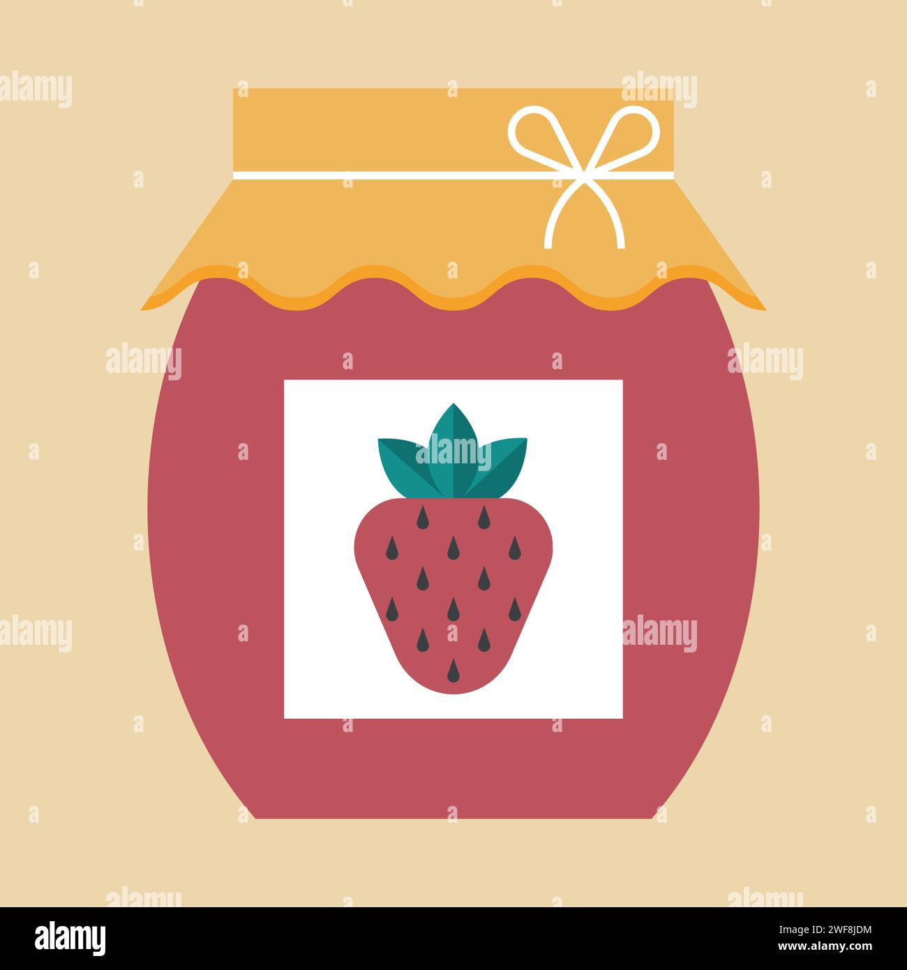 Strawberry jam in glass jar Vector cartoon Stock Vector Image & Art - Alamy