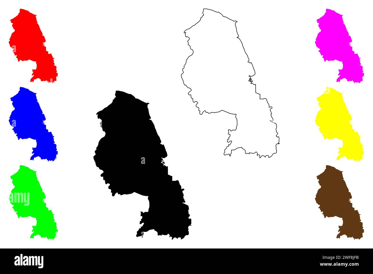 Yancheng city (People's Republic of China, PRC) map vector illustration ...