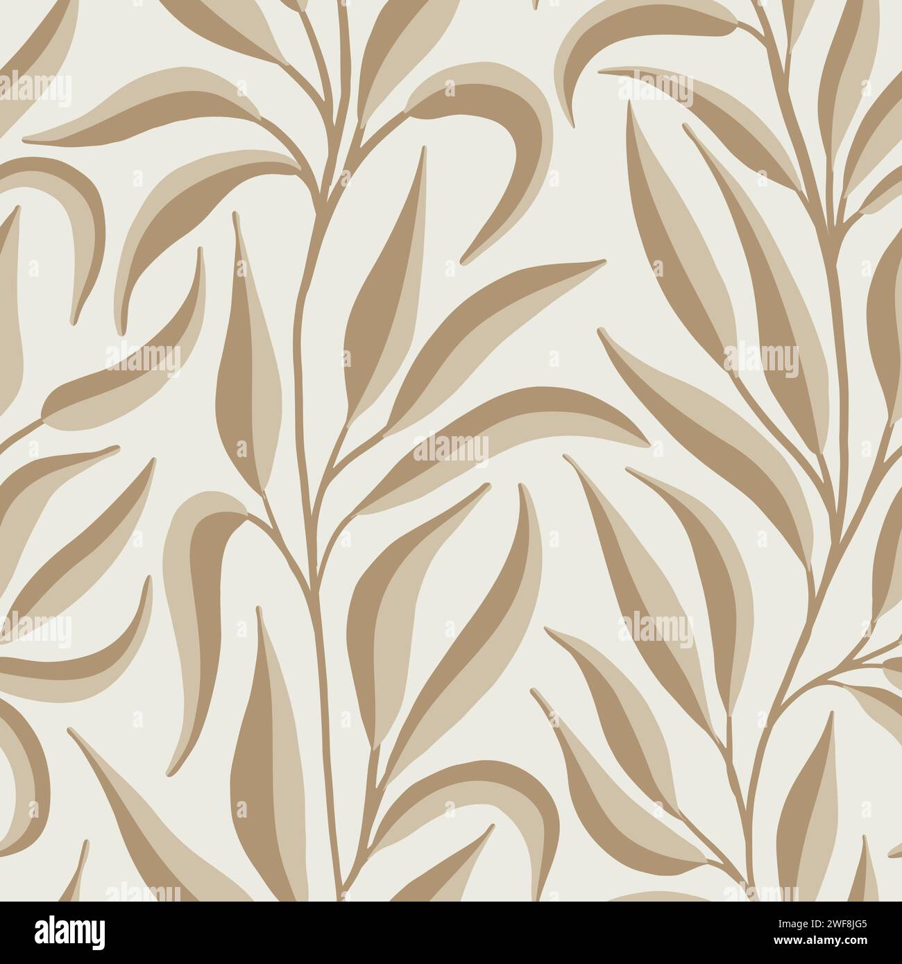 Neutral beige trailing foliage seamless vector pattern, great for ...