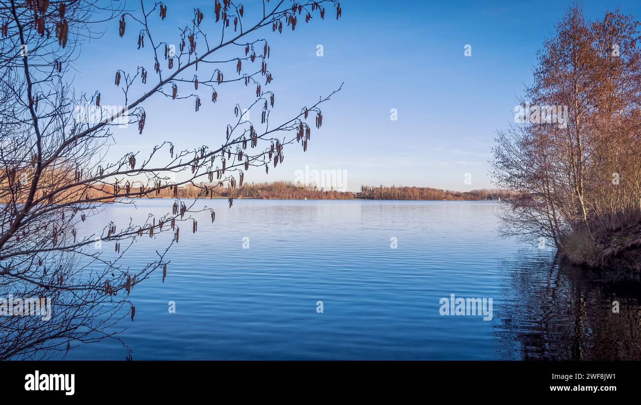 Serene blue lake lush hi-res stock photography and images - Alamy