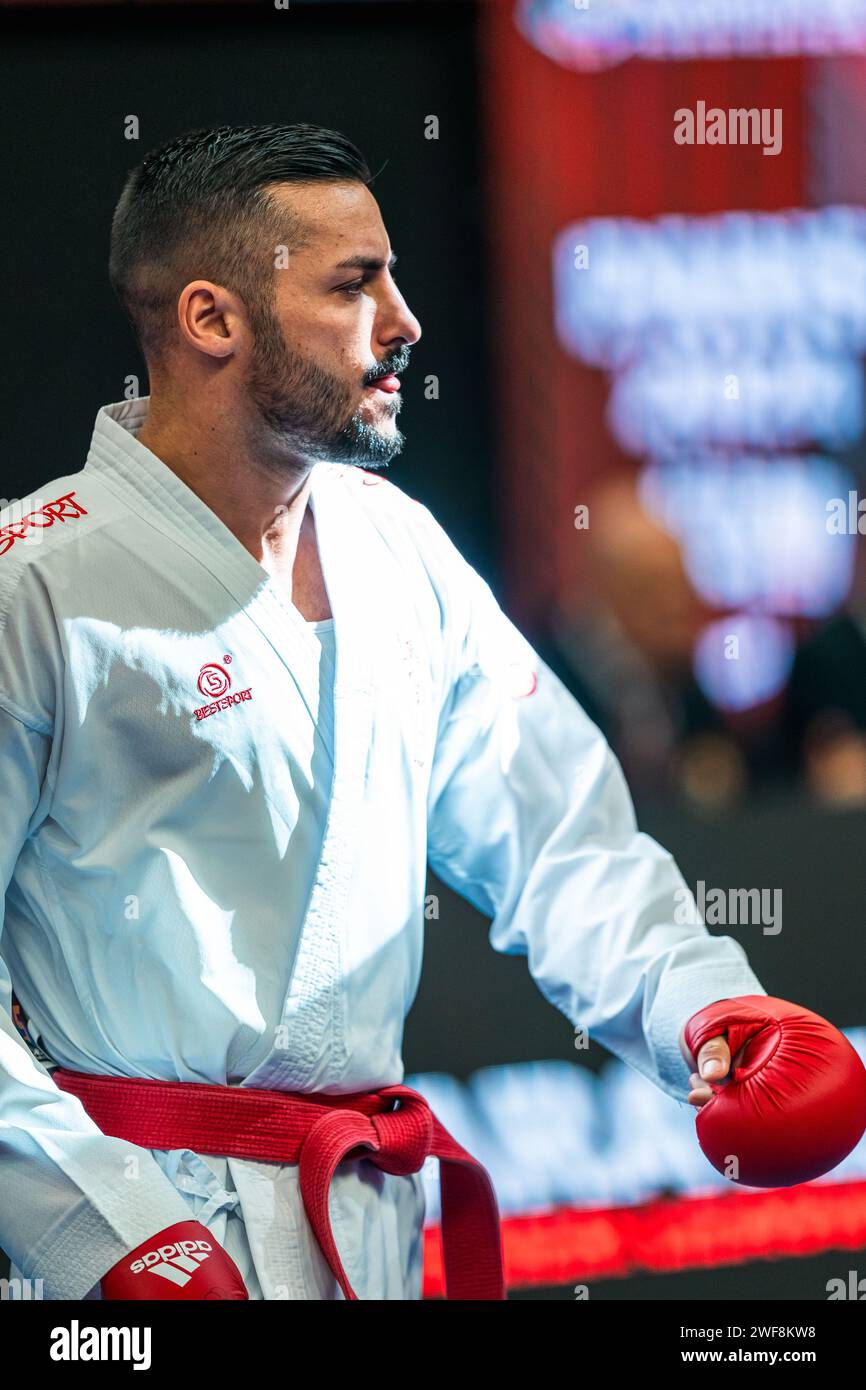 Luca MARESCA of Italy, Male Kumite -67kg Final, during the Paris Open ...