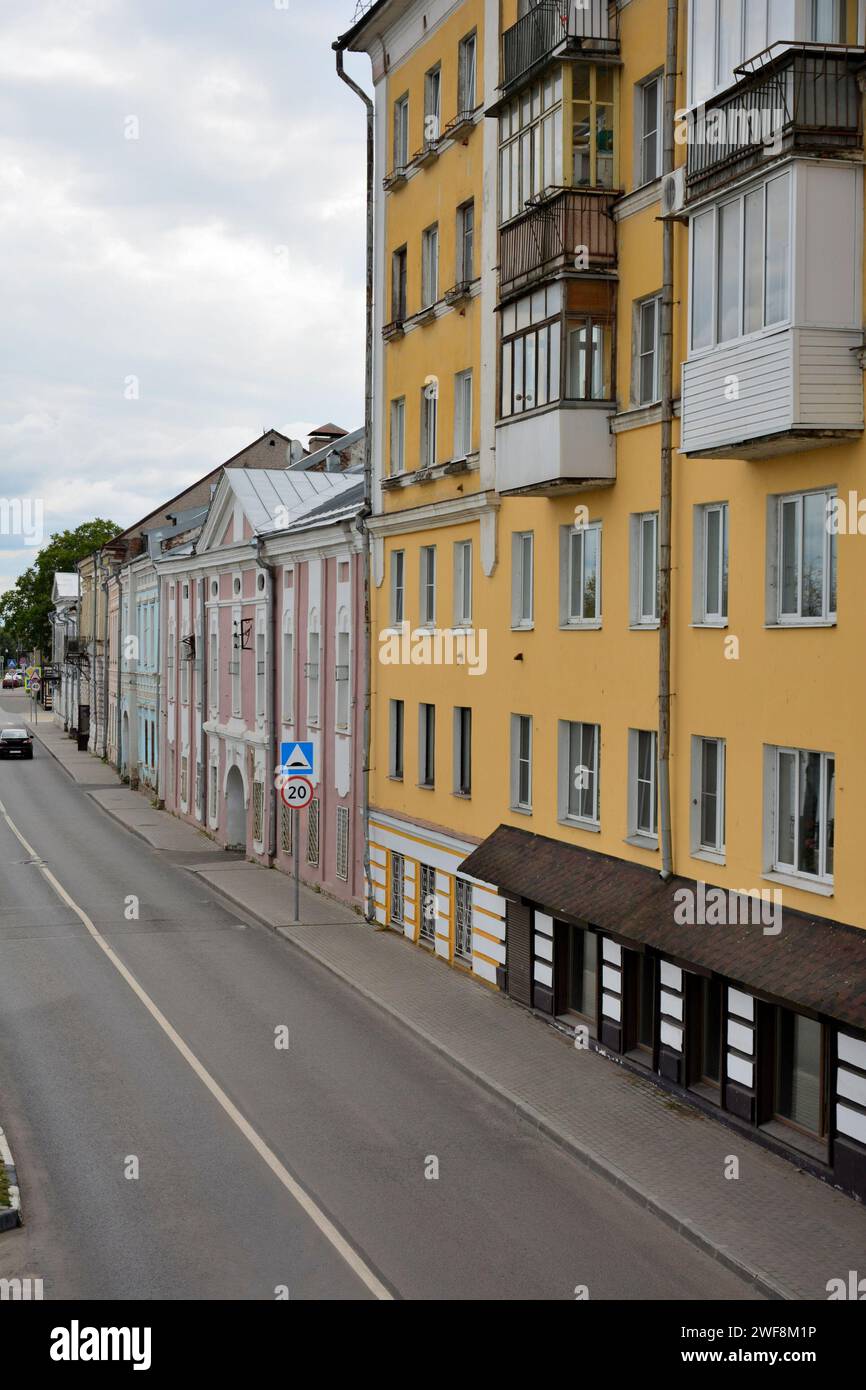 Tver, view from the Old Volga Bridge to the embankment of Stepan Razin Stock Photo - Alamy