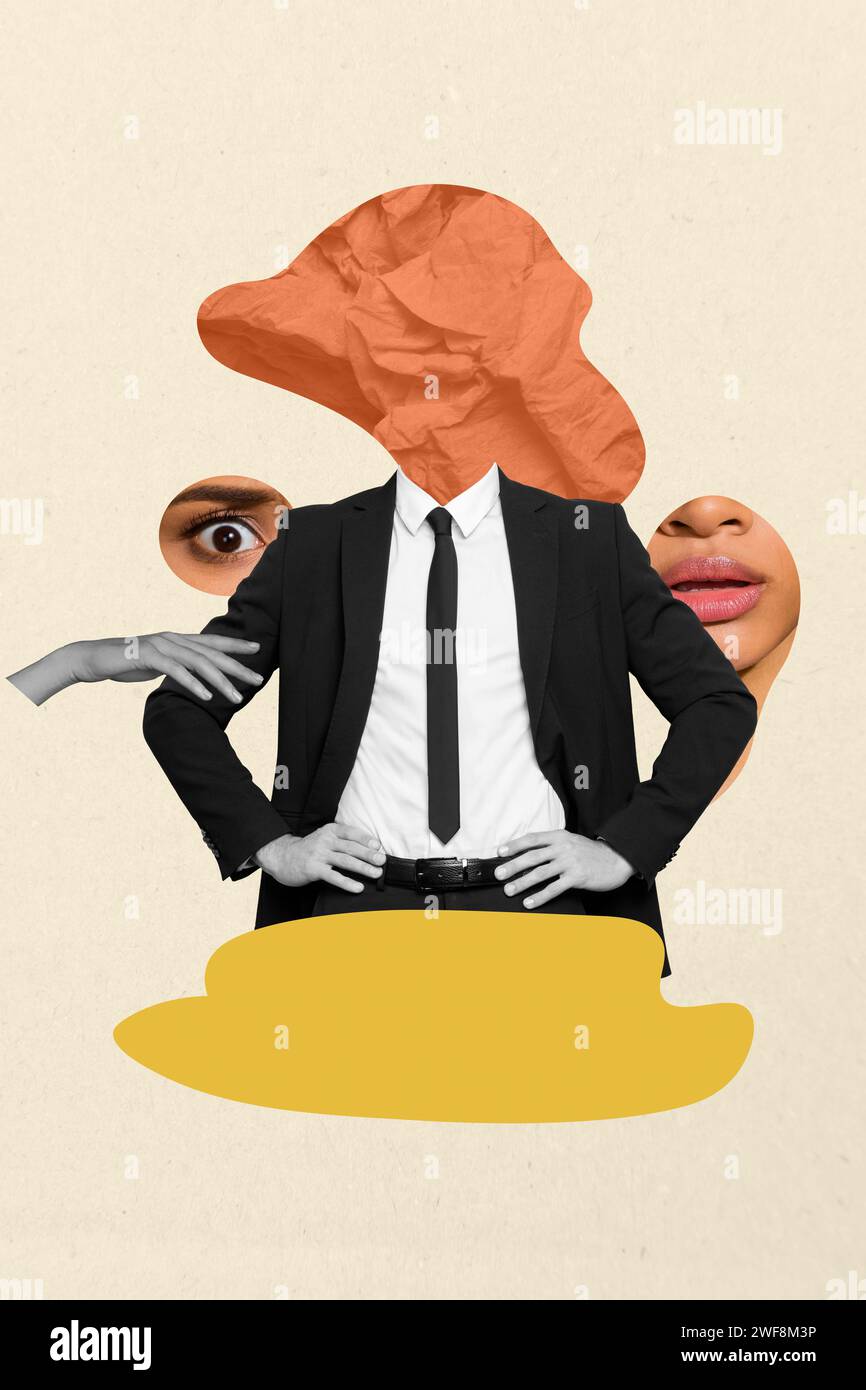 Vertical collage picture of black white colors arm touch elegant ...