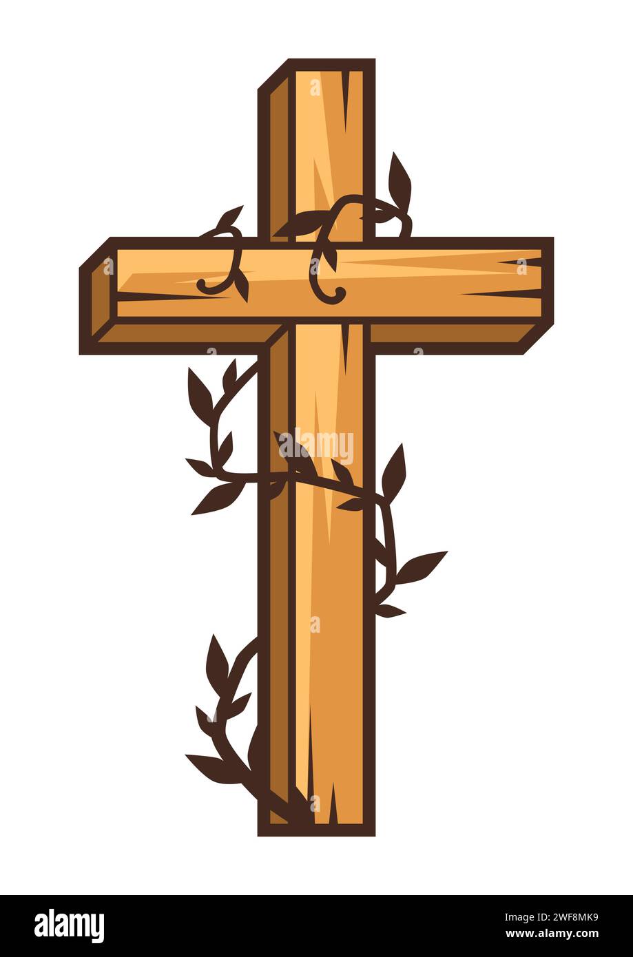 Christian wooden cross. Happy Easter image. Religious symbol Stock ...