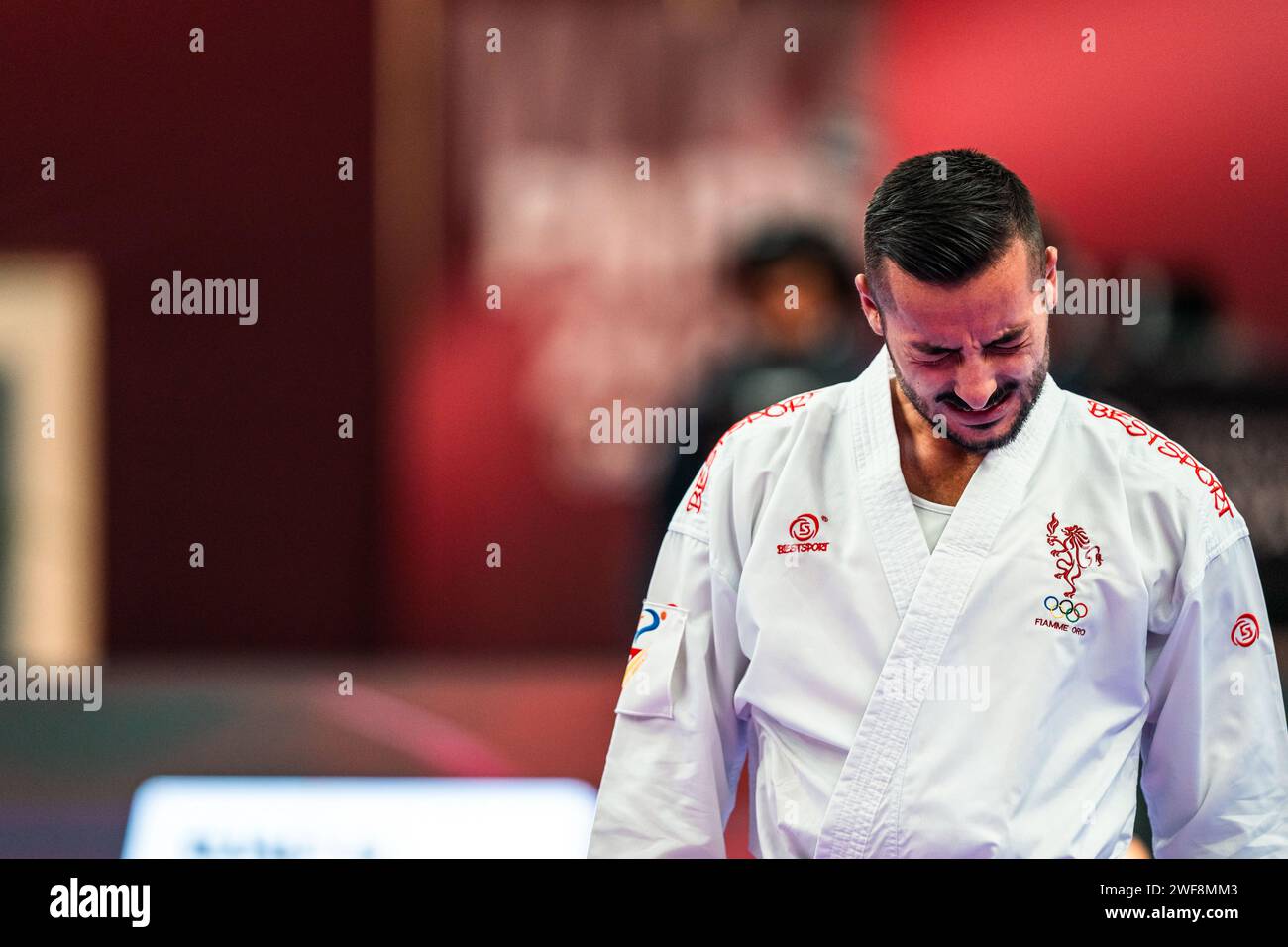Luca MARESCA of Italy, Male Kumite -67kg Final, during the Paris Open ...