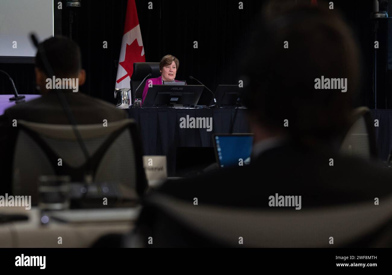 Ottawa, Canada. 29th Jan, 2024. Commissioner Justice Marie-Josee Hogue ...