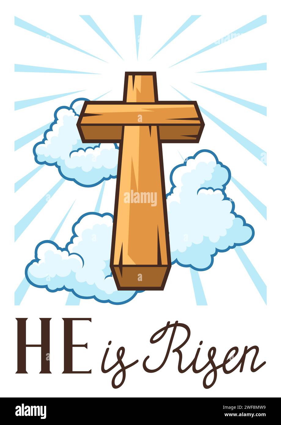 Happy Easter greeting card. Background with religious symbol Stock ...