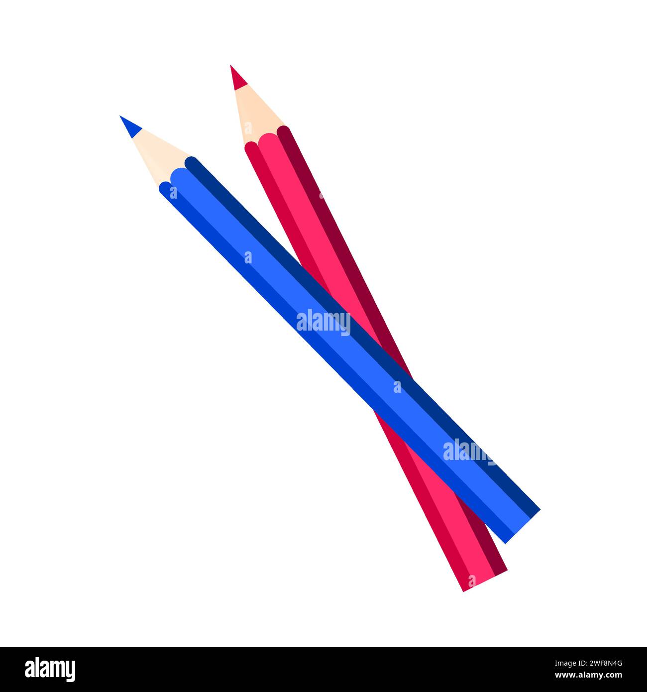 Blue And Pink Two Pencils Icon Stock Vector Image & Art - Alamy