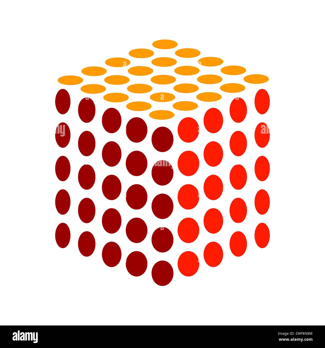 Colorful 3D Dotted Cube Icon Vector Illustration Stock Vector Image ...