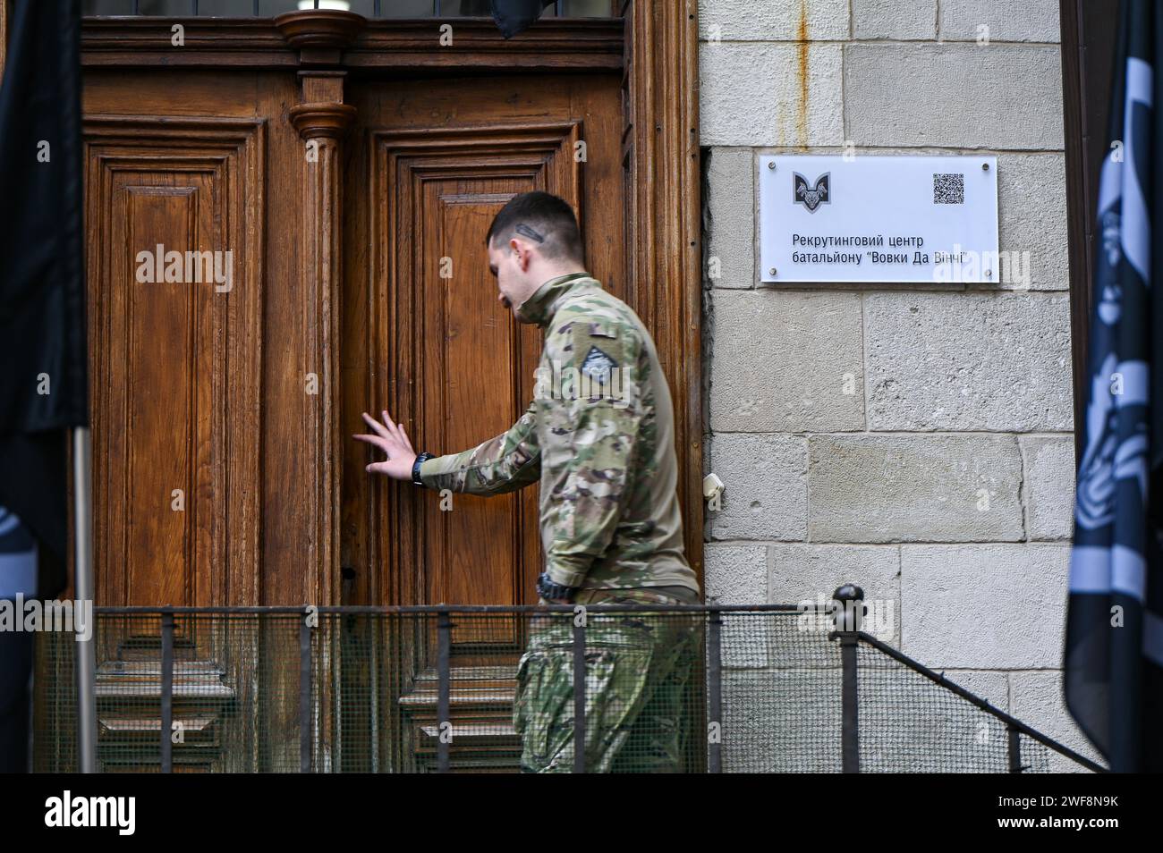 Non Exclusive: LVIV, UKRAINE - JANUARY 26, 2024 - The first recruiting ...