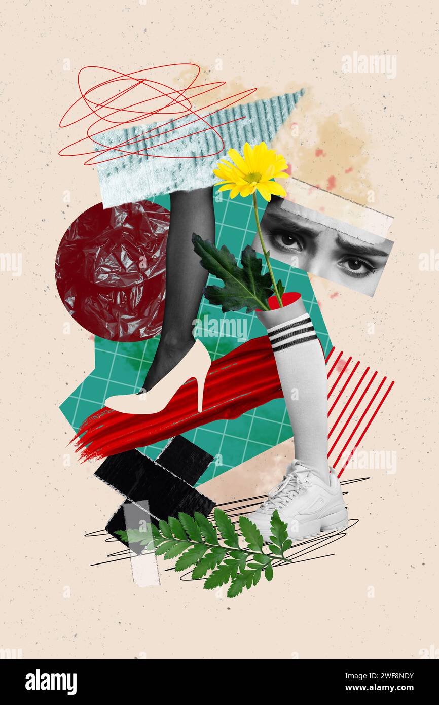 Creative 3d artwork collage painting of lady legs can not choose ...