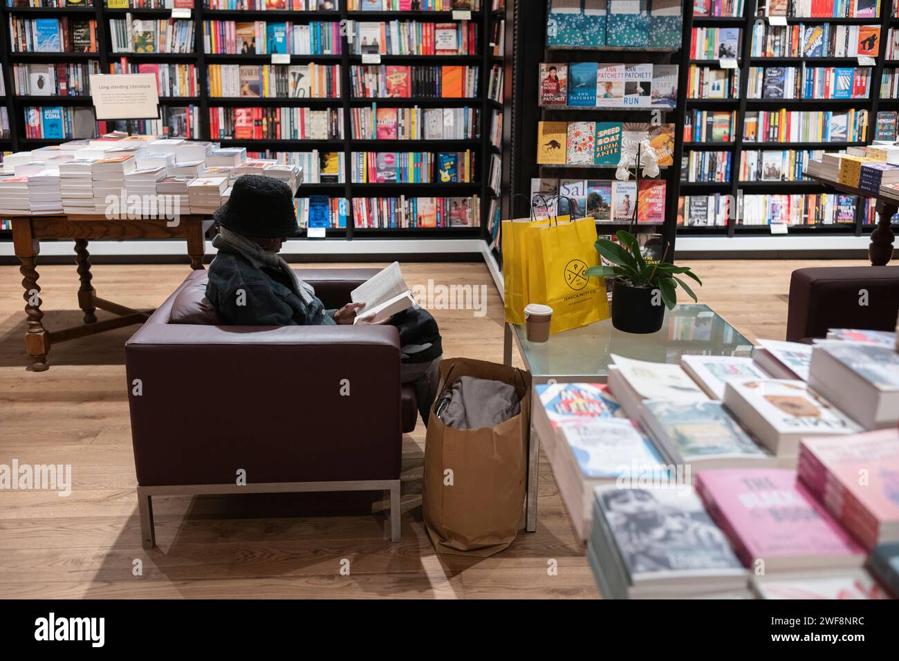 A customer in Waterstones Piccadilly flagship store and Europe's ...