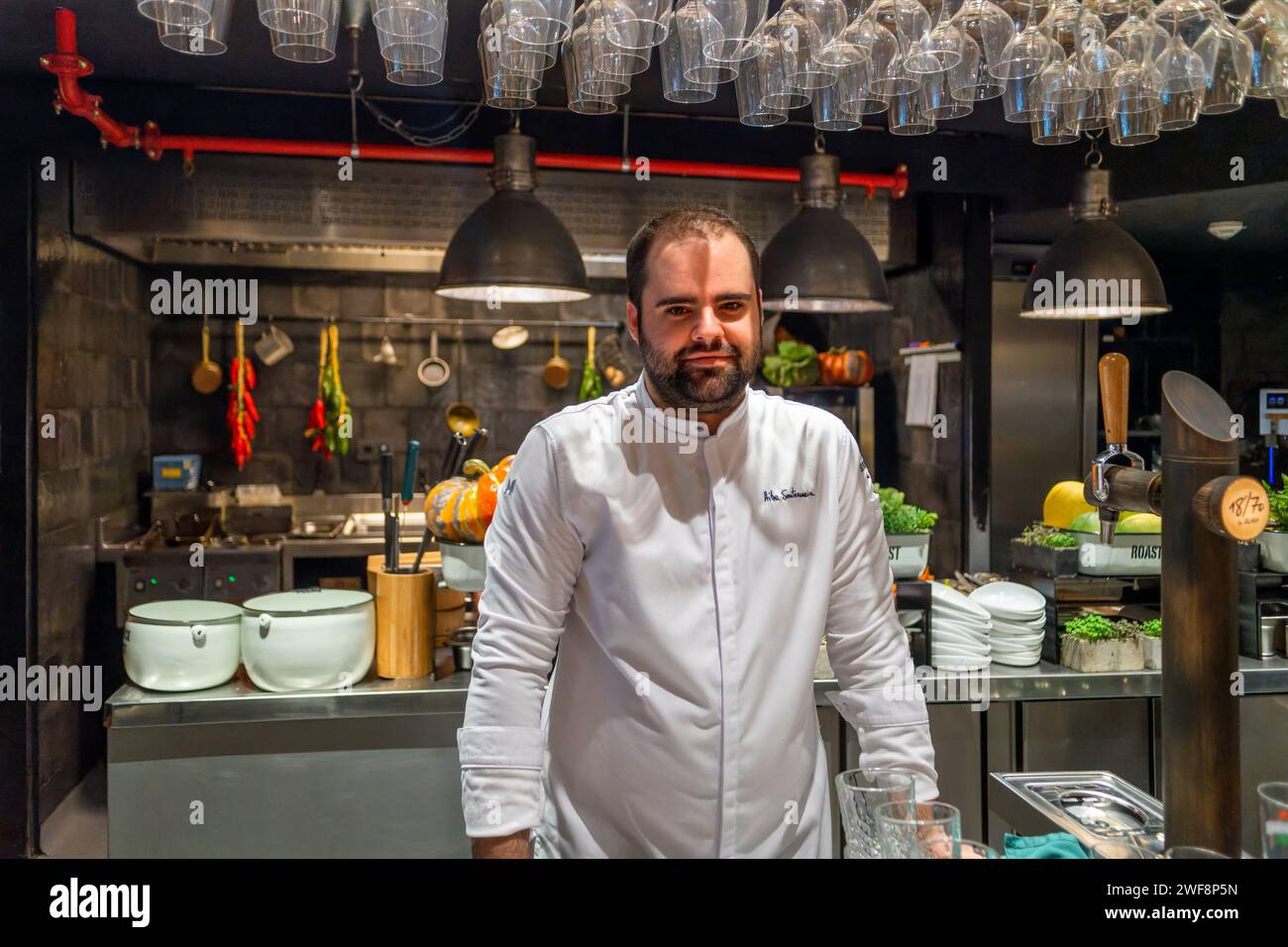 Portrait of Aitor Santamaria renowned Michelin starry chef of the ...