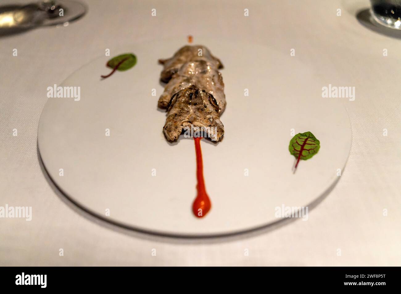 Grilled kokotxas, fish cheeks, dish in the Sukaldean Restaurant of ...