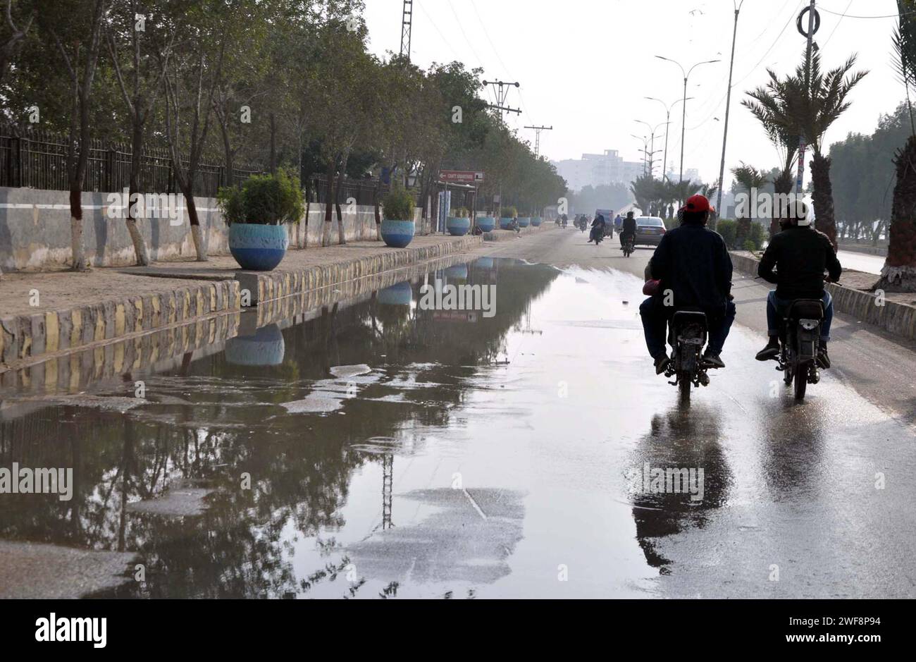 Inundated road by overflowing sewerage water, creating problems for ...