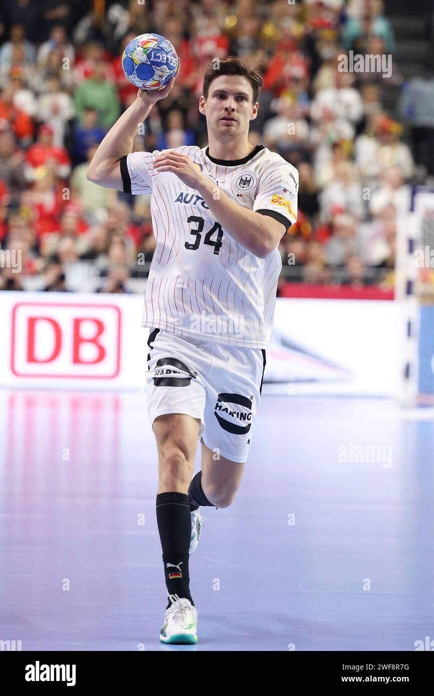 COLOGNE, GERMANY - JANUARY 28 Lanxess Arena, Men's EHF Euro 2024 ...
