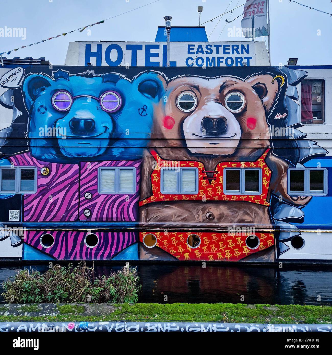 Floating Hotel, Spree river, Berlin, Brandenburg, Germany Stock Photo ...