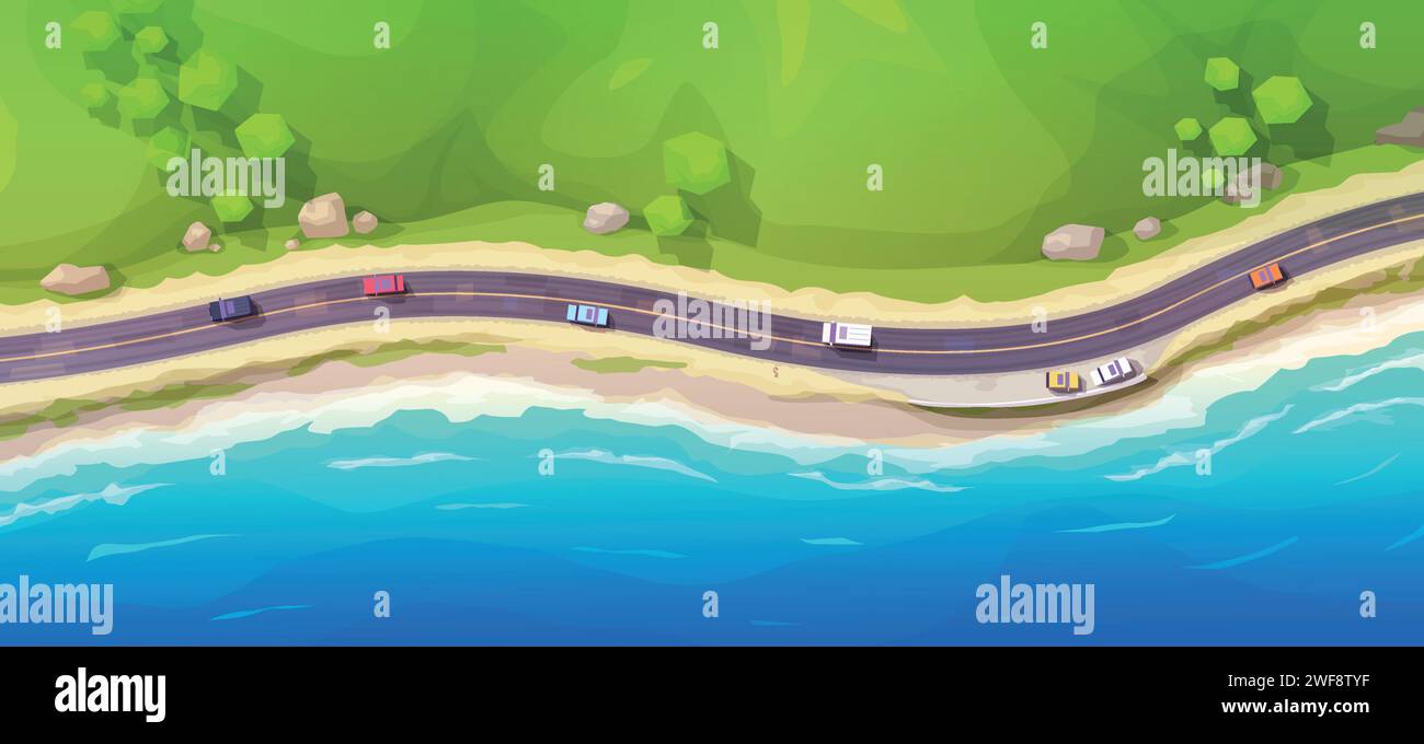 Aerial view beach on sea Stock Vector Images - Alamy