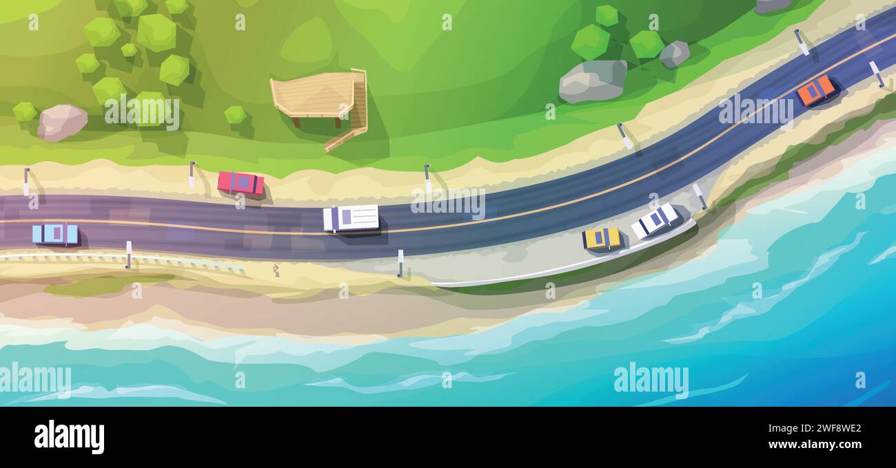 Panoramic top view sunrise Stock Vector Images - Alamy