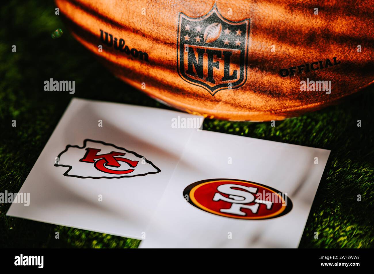 LAS VEGAS, NEVADA, USA, JANUARY 29, 2024: Super Bowl LVIII, the 58th ...