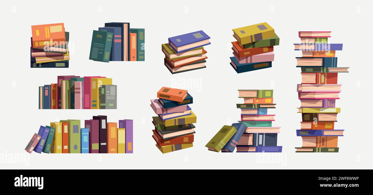 Big books pile Stock Vector Images - Alamy