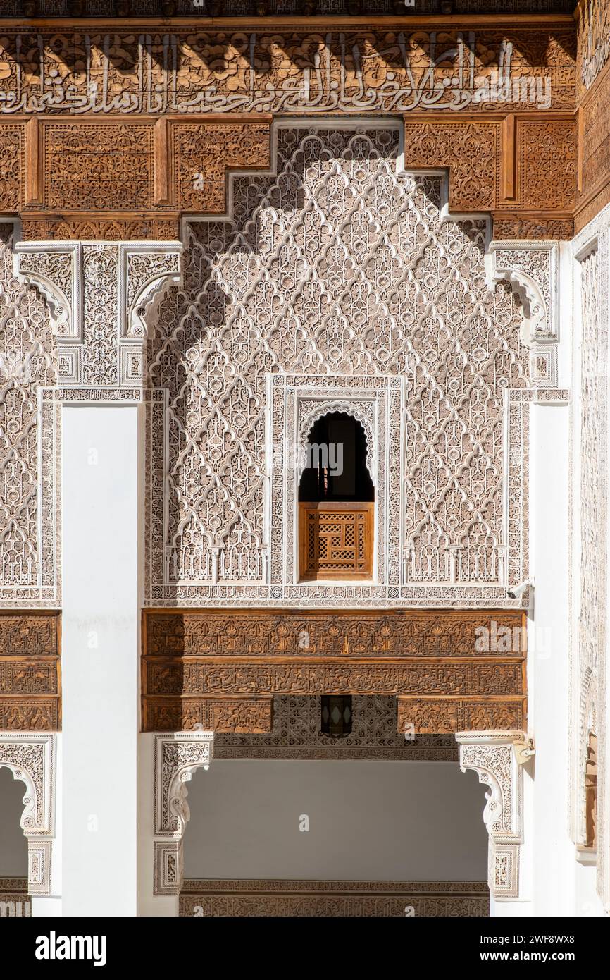 Morocco Marrakech Marrakesh medina view of the Medersa Madrassa Ali Ben ...