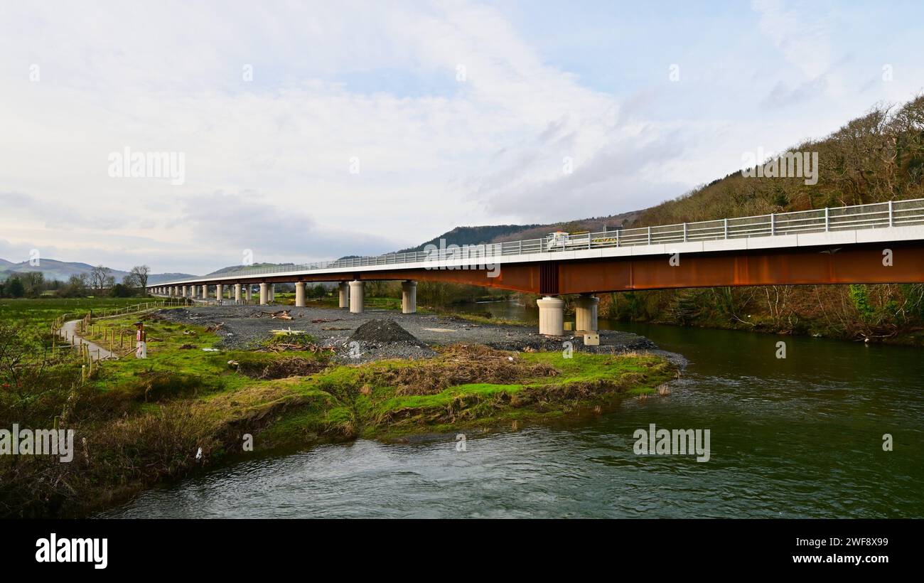 The New Dyfi Bridge, Pont ar Dyfi at Machynlleth POWYS Stock Photo - Alamy