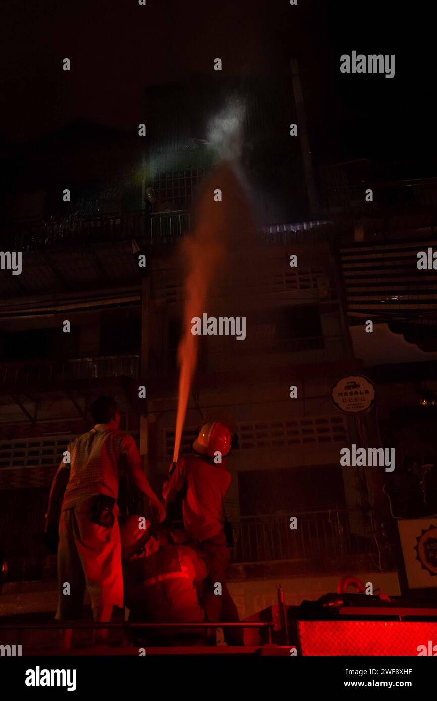 Phnom Penh, Phnom Penh, Cambodia. 30th Jan, 2024. Firefighters tackled ...