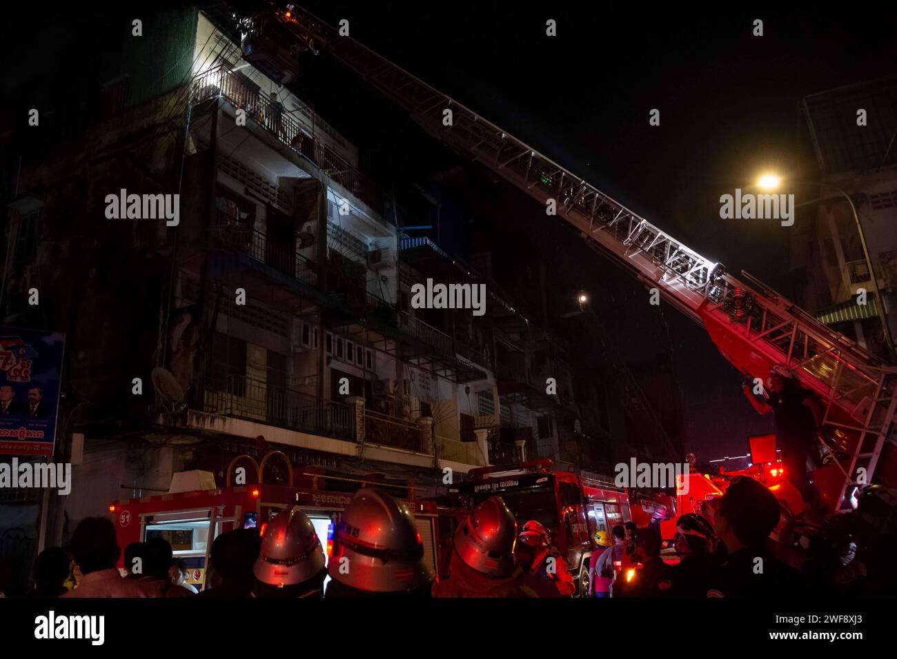Phnom Penh, Phnom Penh, Cambodia. 30th Jan, 2024. Firefighters tackled ...
