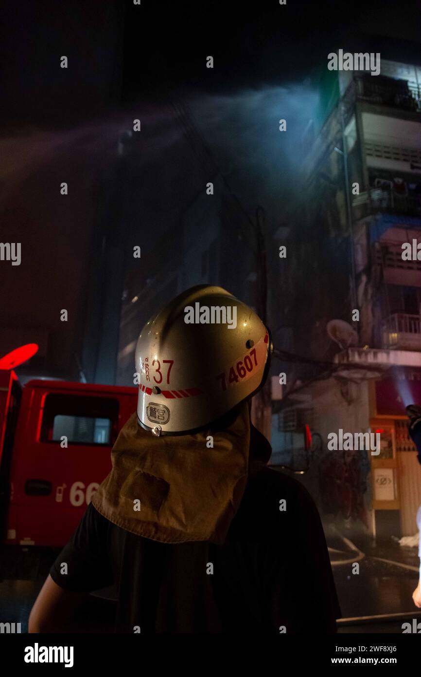 Phnom Penh, Phnom Penh, Cambodia. 30th Jan, 2024. Firefighters tackled ...