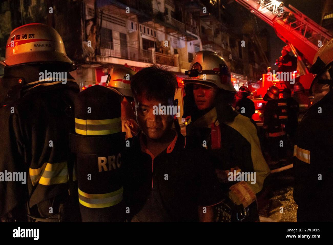 Phnom Penh, Phnom Penh, Cambodia. 30th Jan, 2024. Firefighters tackled ...