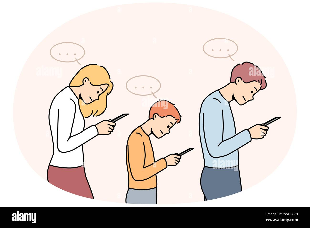 People addicted smartphones social Cut Out Stock Images & Pictures - Alamy