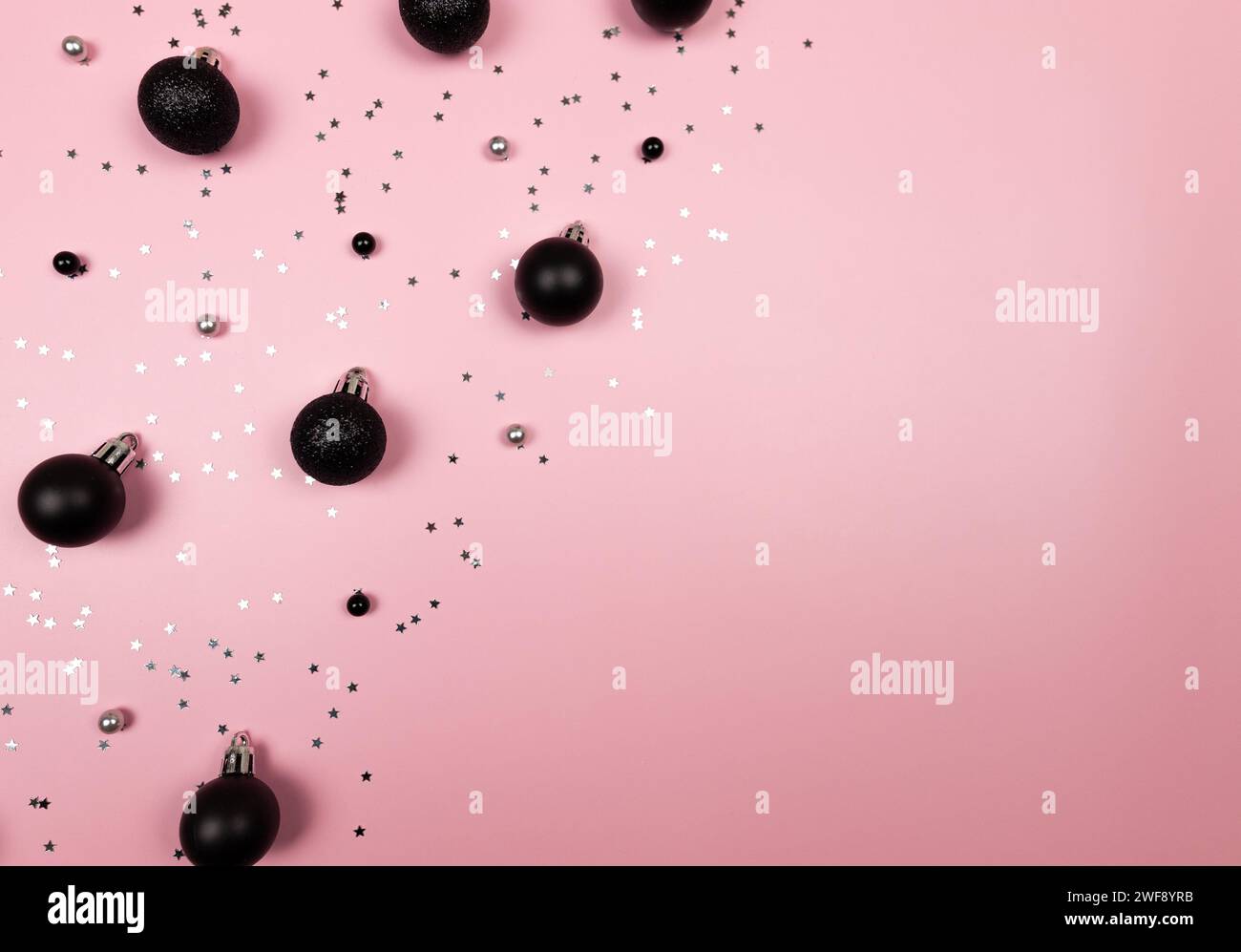 Pink Confetti Black Background