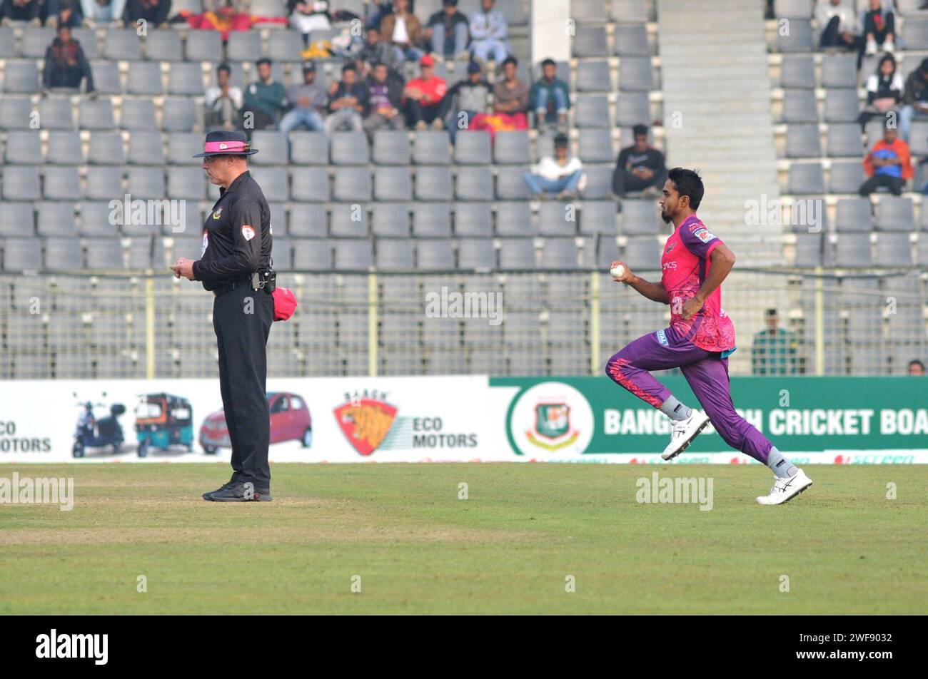 Sylhet, Bangladesh. 29th January 2024. Bangladeshi cricketer TANZIM ...