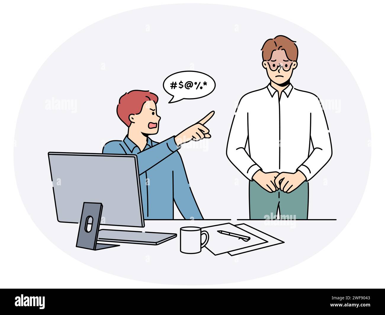 Angry boss yell aggressive office chief hi-res stock photography and ...